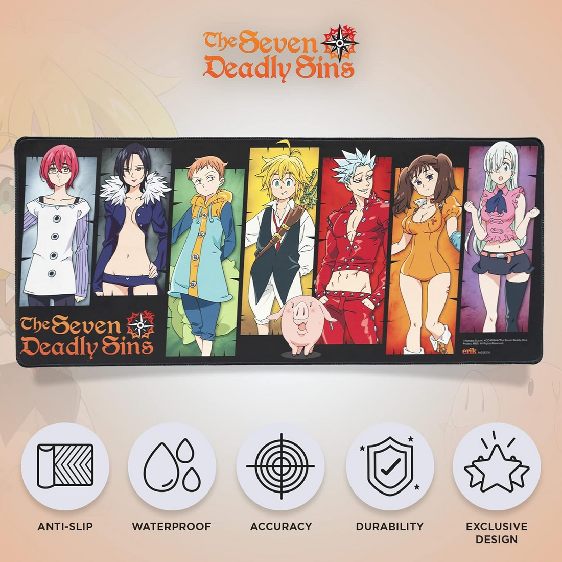 The Seven Deadly Sins XXL Anime Mouse Pad Keyboard Mat | Happy Piranha