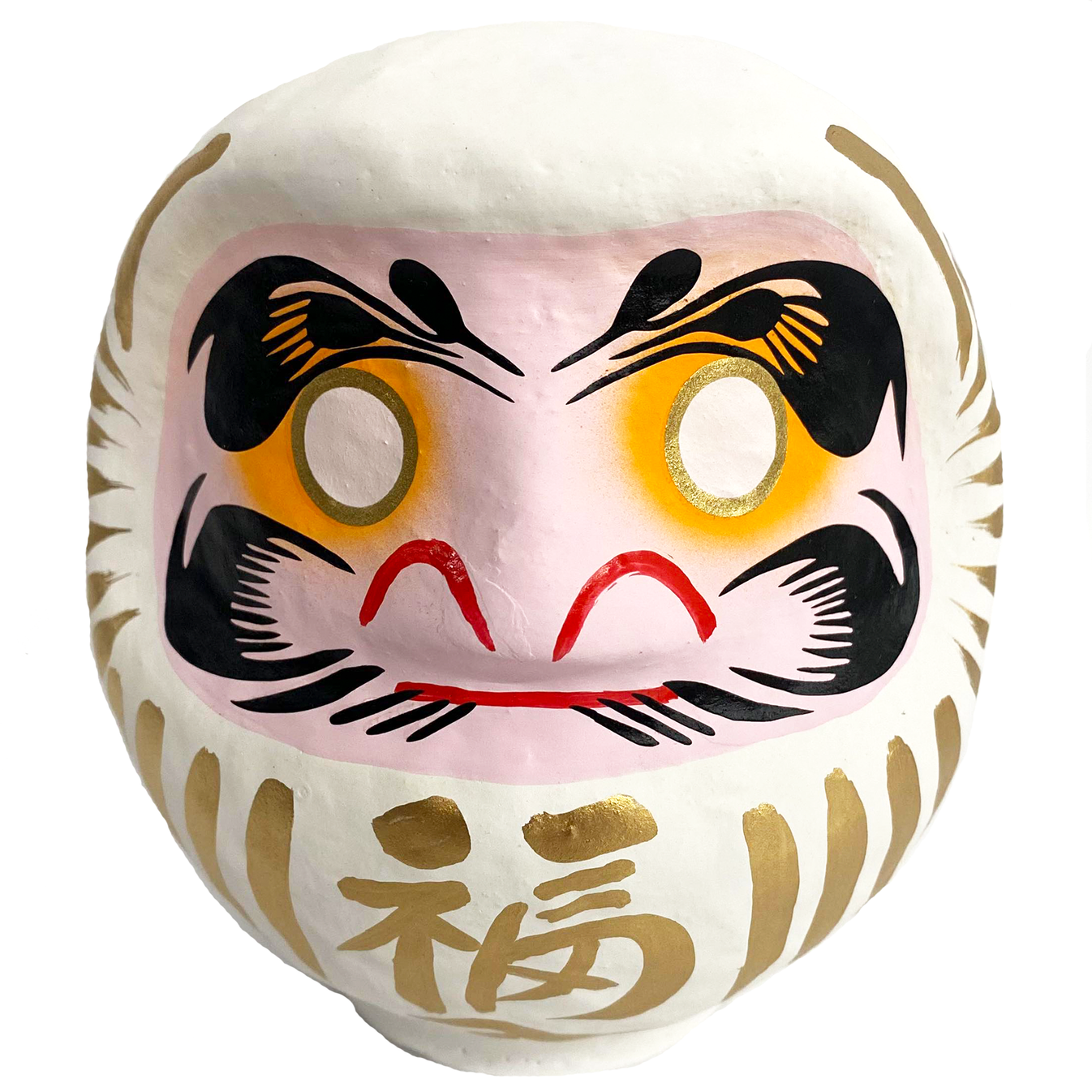 12cm White Takasaki Daruma - Japanese Good Luck Doll | Happy Piranha
