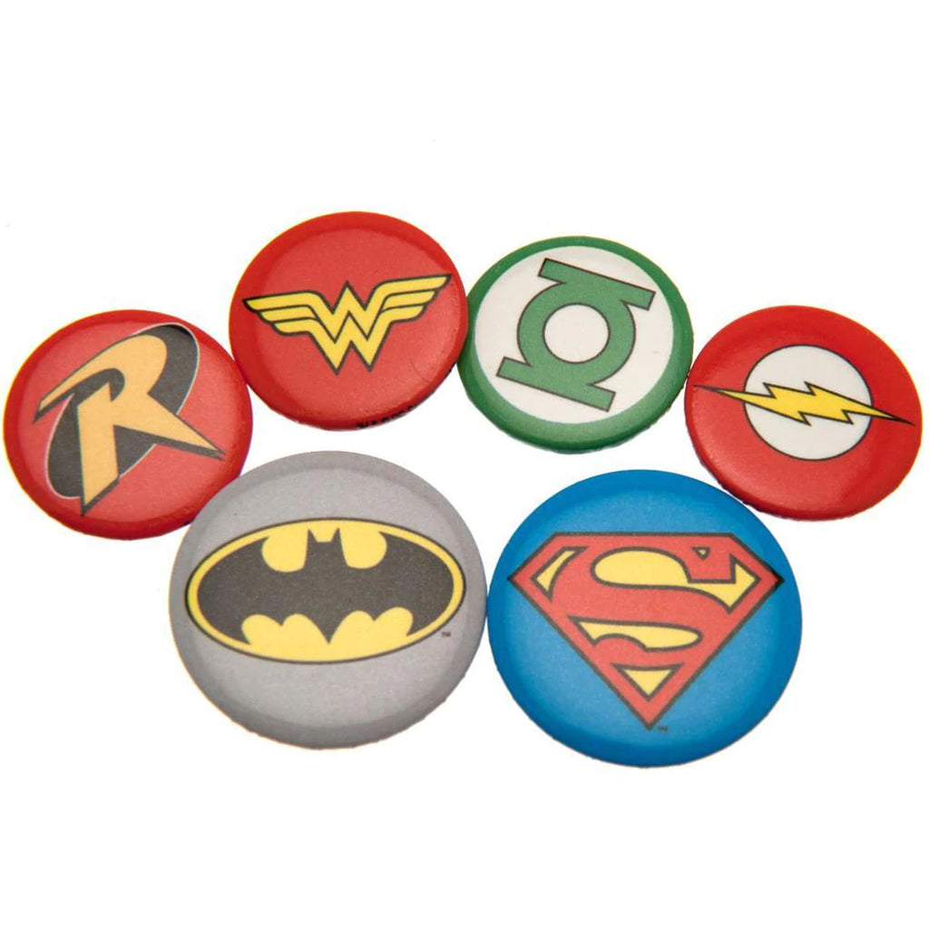 DC Comics Superheroes Button Badge Set | Happy Piranha