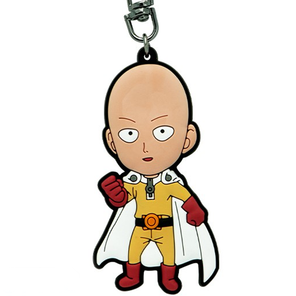 One Punch Main Saitama Rubber Keychain | Happy Piranha