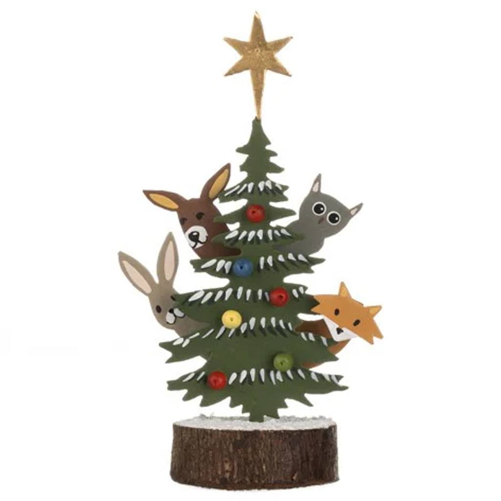 Peek-a-Boo Woodland Animal Christmas Decoration | Happy Piranha